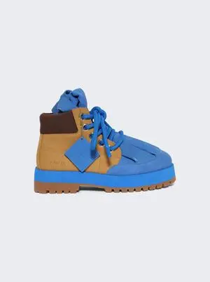 AHDIID Premium Suede Leather Lace Up Boots - Blue