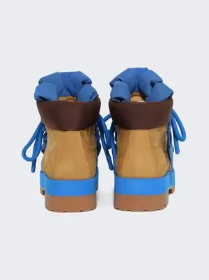 AHDIID Premium Suede Leather Lace Up Boots - Blue