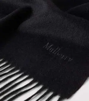 Mulberry Cashmere Logo Scarf - Black