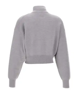 Victoria Beckham Half-zip Ribbed Sweater