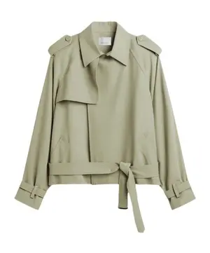 THE FRANKIE SHOP Elva Fluid Short Trench Coat - Nude