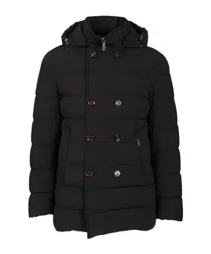 MOORER Quilted Hooded Double-breasted Coat
