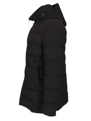 MOORER Quilted Hooded Double-breasted Coat