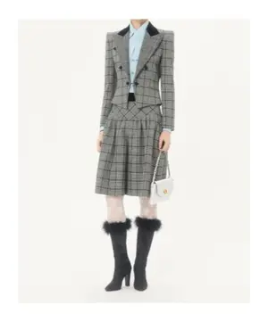 Valentino Garavani Checked Velvet Collar Blazer