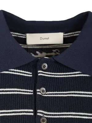 DUNST Striped Polo Knitted Top