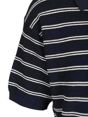 DUNST Striped Polo Knitted Top