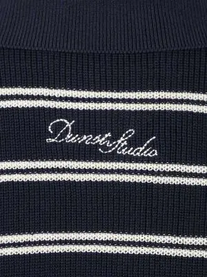 DUNST Striped Polo Knitted Top