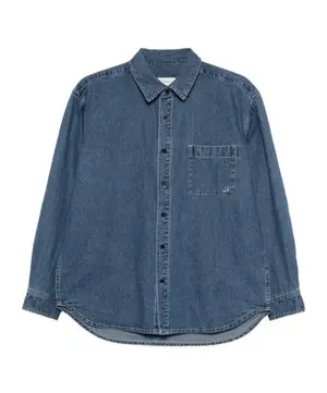 DUNST Long-sleeved Denim Shirt With Classic Collar