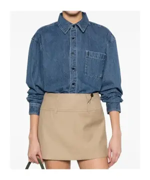 DUNST Long-sleeved Denim Shirt With Classic Collar