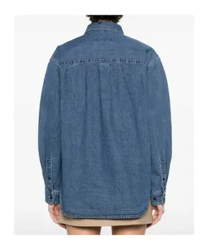 DUNST Long-sleeved Denim Shirt With Classic Collar