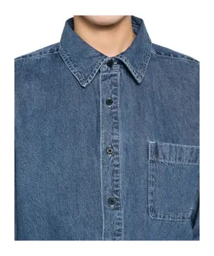 DUNST Long-sleeved Denim Shirt With Classic Collar