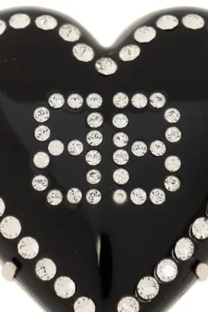 Balenciaga Bb Logo Embellished Heart Earrings