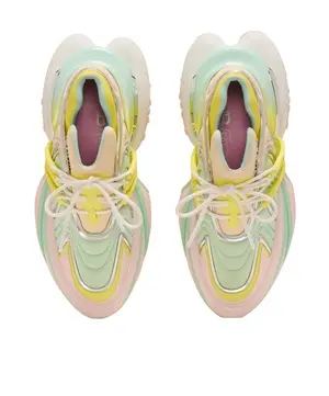 Balmain Unicorn Wave Neoprene And Calfskin Trainers - Multicolour