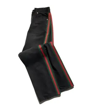 Gucci Web Stripe Baggy Jeans