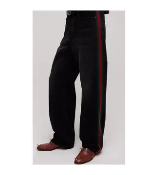 Gucci Web Stripe Baggy Jeans