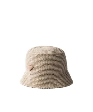 Prada Woven Bucket Hat - Desert Beige