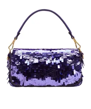 Fendi Medium Sequined Baguette Bag - Black