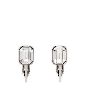 Dsquared2 Embellished Logo-engraved Clip Earrings - Silver