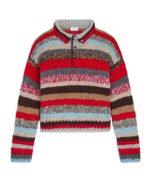 Celine Polo Sweater In Mouline Alpaca And Wool