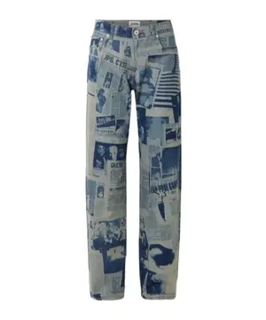 JEAN PAUL GAULTIER Jean Paul Gaultier Newspaper Print Jeans