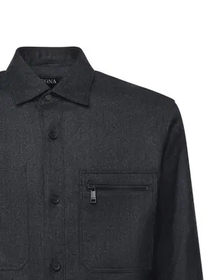 Zegna Long-sleeved Casual Jacket With Zip Pockets