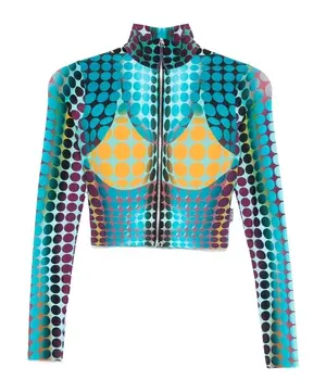 JEAN PAUL GAULTIER Re-edition Polka Dot Print High Neck Top