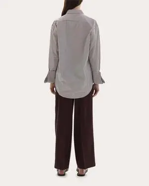 JOAEN Lowell Stripe Italian Cotton Button-up Top