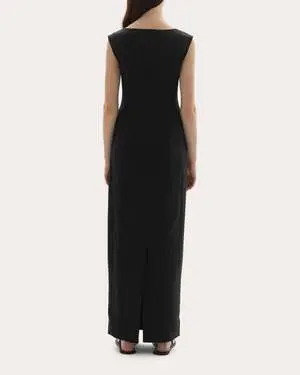 JOAEN Kelli Wool Structured Boatneck Maxi Dress