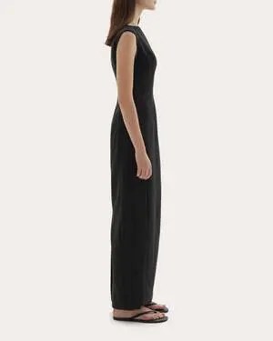 JOAEN Kelli Wool Structured Boatneck Maxi Dress
