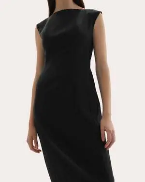 JOAEN Kelli Wool Structured Boatneck Maxi Dress
