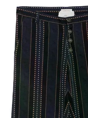 ROMEO GIGLI Striped Jacquard Button-fastening Trousers