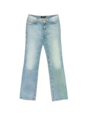 Roberto Cavalli 2000s Logo Plaque Jeans - Blue
