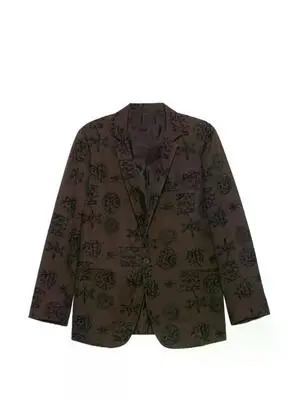 ROMEO GIGLI 1990s Embroidered Single-breasted Jacket - Brown