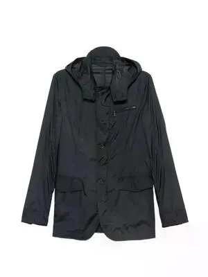 FERRAGAMO Hooded Lightweight Jacket - Black