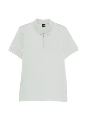 BOSS Zip Detail Polo Shirt - Grey