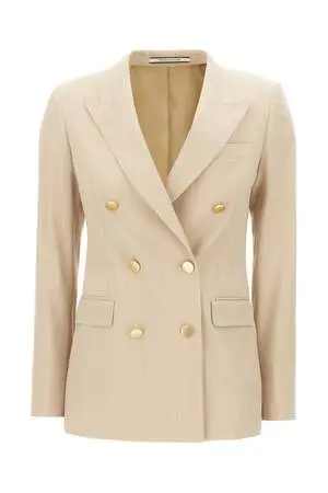 Tagliatore Double-breasted Blazer With Gold Tone Buttons - Multicolor
