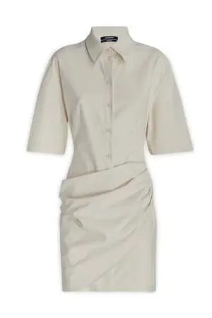 Jacquemus Button-up Shirt Dress With Draped Skirt - Multicolor