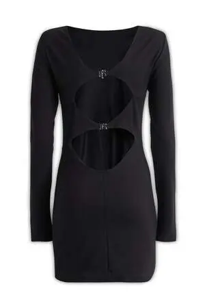ROTATE BY BIRGER CHRISTENSEN Black Long Sleeve Cut Out Dress