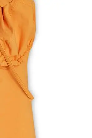 Jacquemus Orange Halter Neck Draped Dress