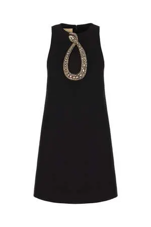 Valentino Garavani Embellished Neckline Sleeveless Dress - Multicolor