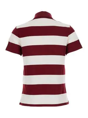 Moncler Viscose Stretch Polo Shirt With Logo Patch