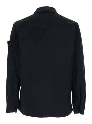 Stone Island Cotton Jacket With Classic Collar And Logo Patch - Multicolor