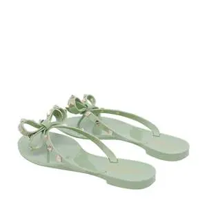 Valentino Garavani Rubber Rockstud Flip Flops - Green