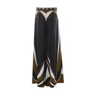 Emilio Pucci Wide Leg Silk Printed Pants - Multicolor