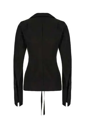 ANN DEMEULEMEESTER Black Tie Detailed Shirt