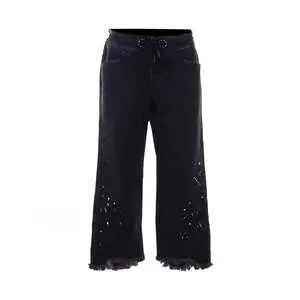 Isabel Marant Étoile ISABEL MARANT Alison Perforated Straight-Leg Jeans Black