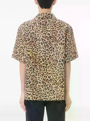 Valentino Garavani Habotai Silk Bowling Shirt With Fauve Eclat Animalier Print - Neutrals