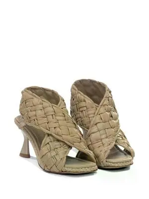 TONI PONS Braided Leather Slingback Sandals - Neutrals