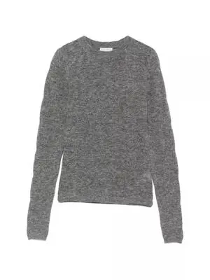 Brunello Cucinelli Open-knit Long-sleeve Sweater - Grey