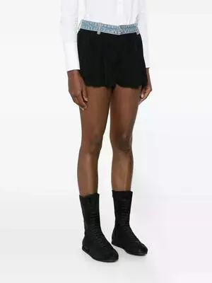 Alexander Wang Pleated Shorts With Denim Waistband